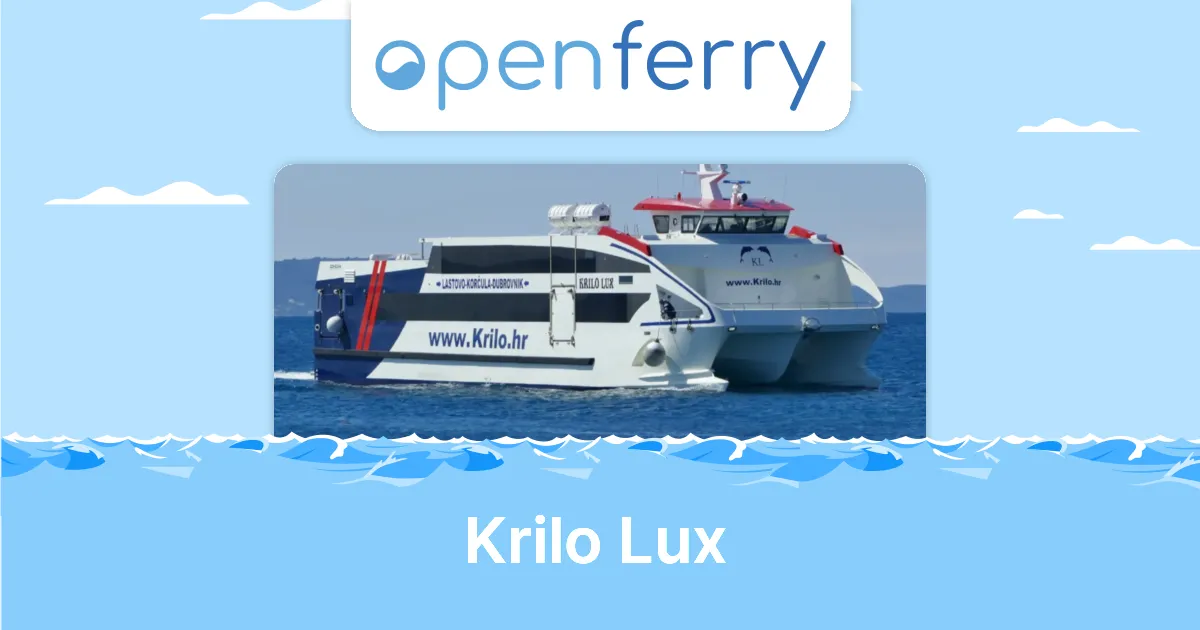 Krilo Lux Live Tracking, Information & Tickets | Krilo Kapetan Luka | Openferry
